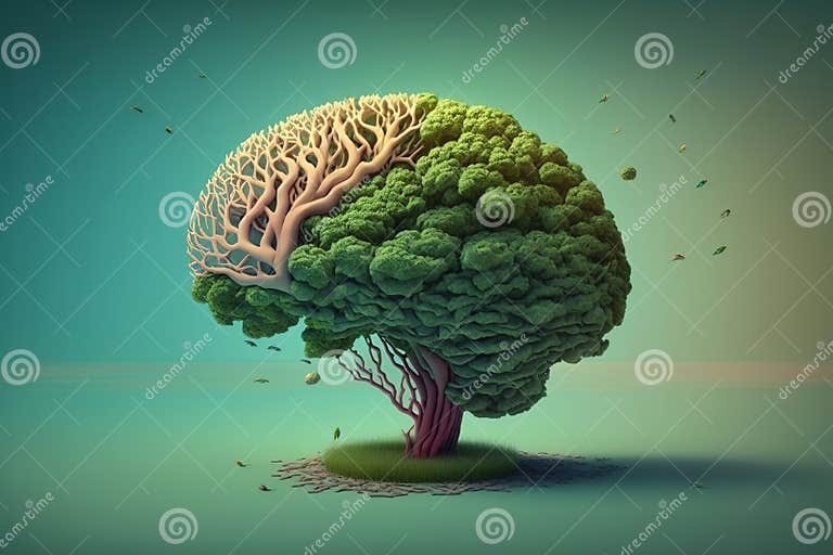 The Human Brain is Like a Growing Tree. Stock Illustration ...