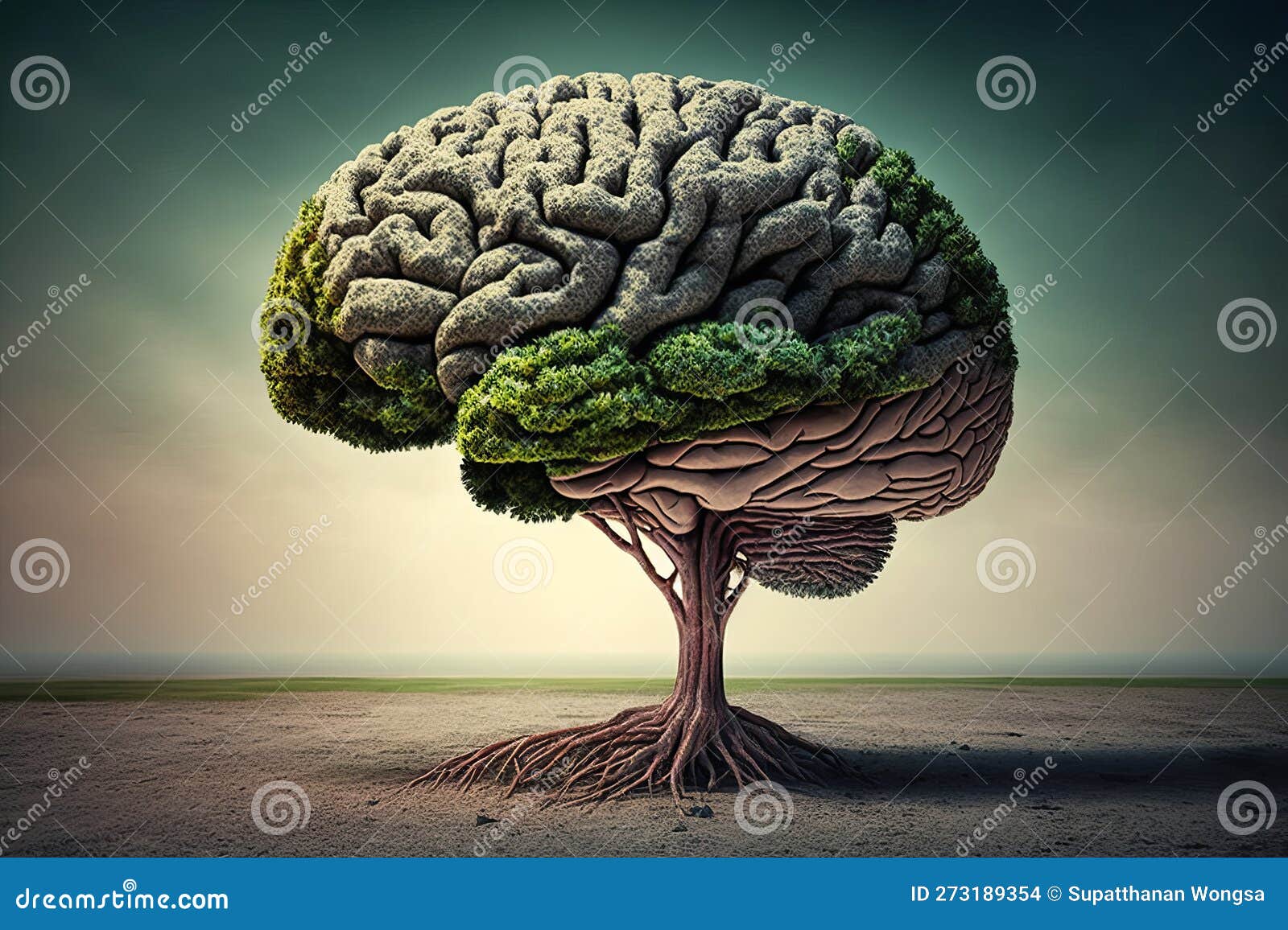 The Human Brain is Like a Growing Tree. Stock Illustration ...