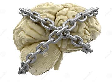 Human Brain and Lock (clipping Path Included) Stock Illustration ...