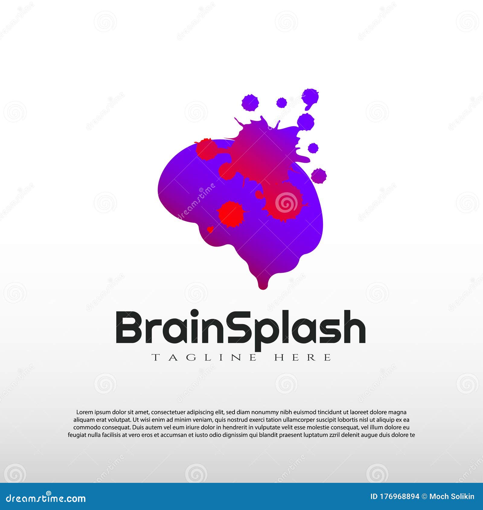 Human Brain Logo with Splash Design Concept -vector Stock Vector ...
