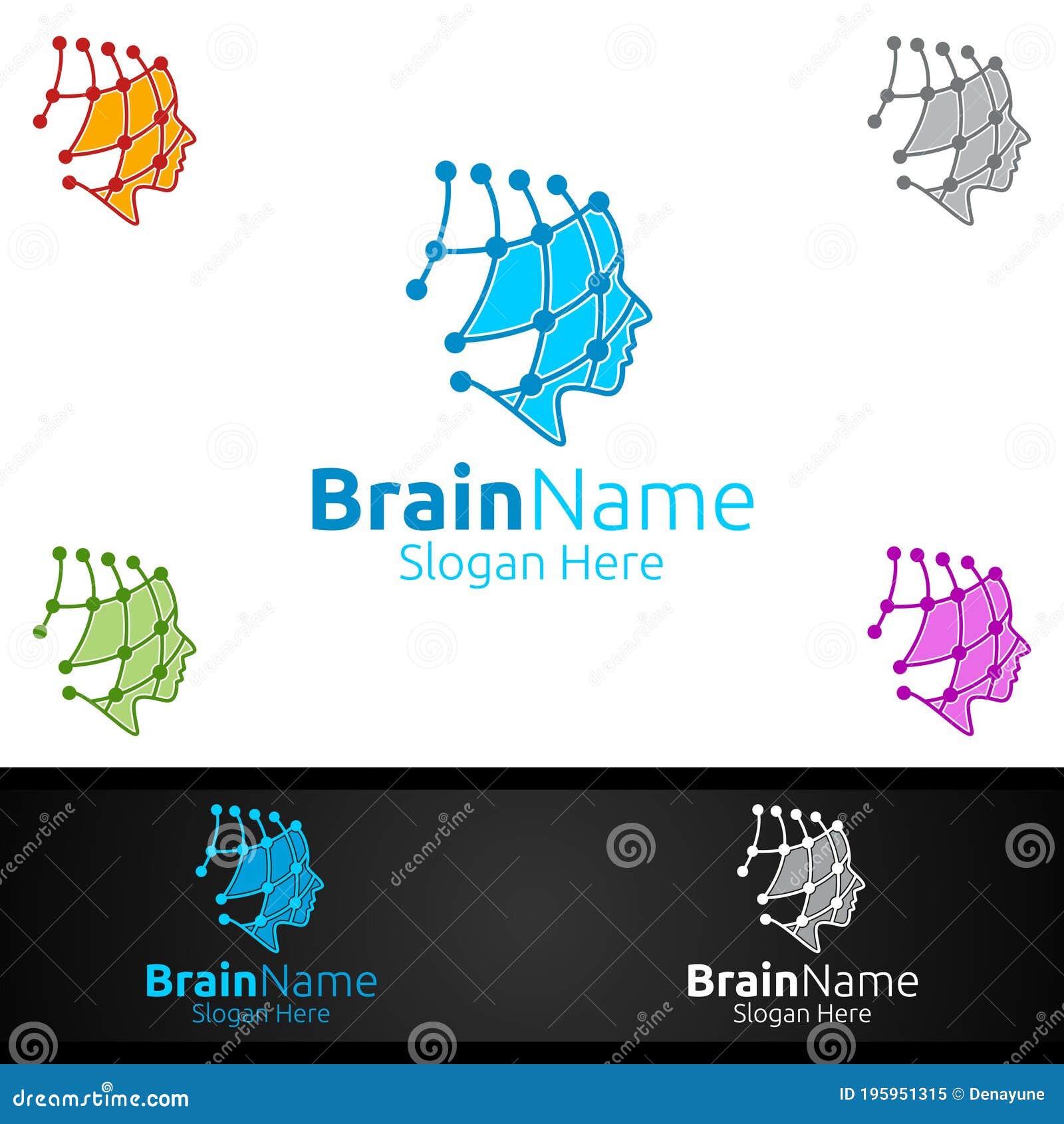 Human Brain Logo with Think Idea Concept Design Stock Vector ...