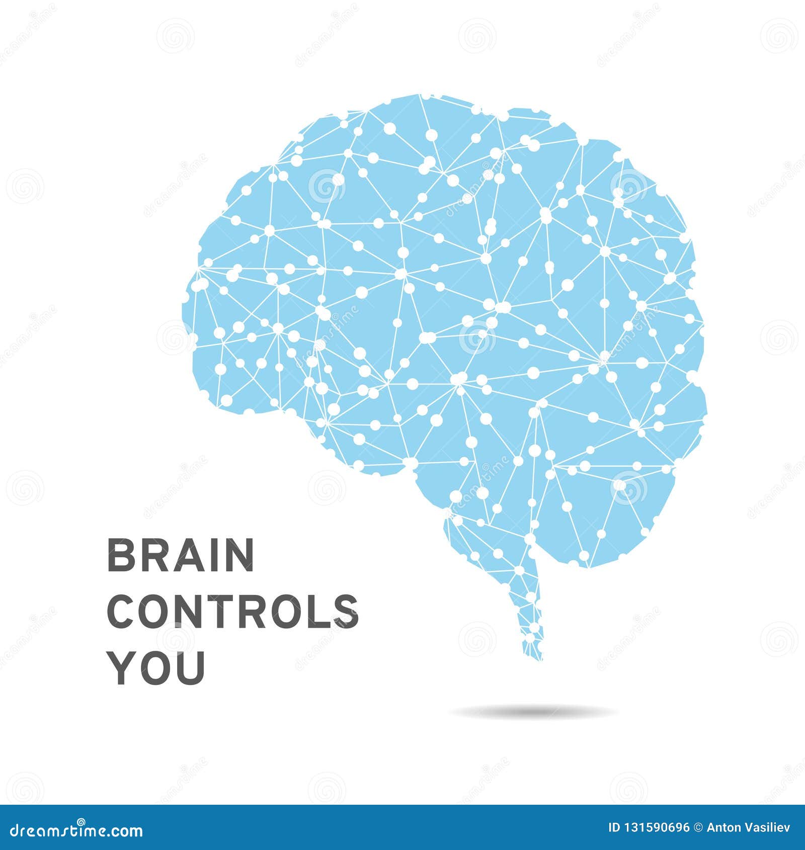 Human Brain in Low Poly Style, Concept Illustration on Paper Texture ...