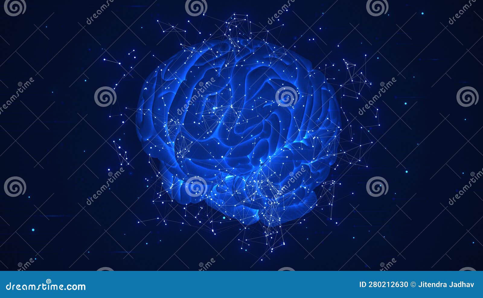 Human Brain and Machine Intelligence Stock Illustration - Illustration ...