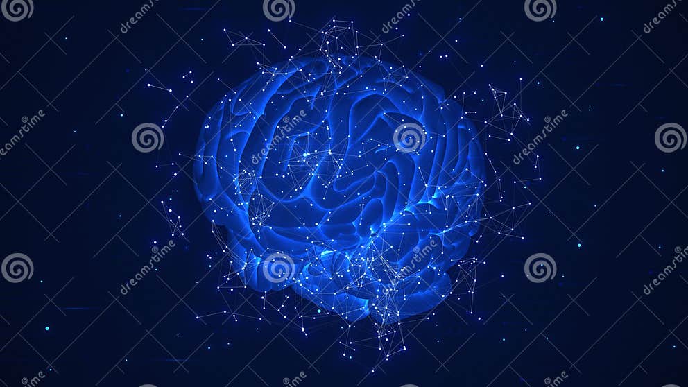 Human Brain and Machine Intelligence Stock Illustration - Illustration ...