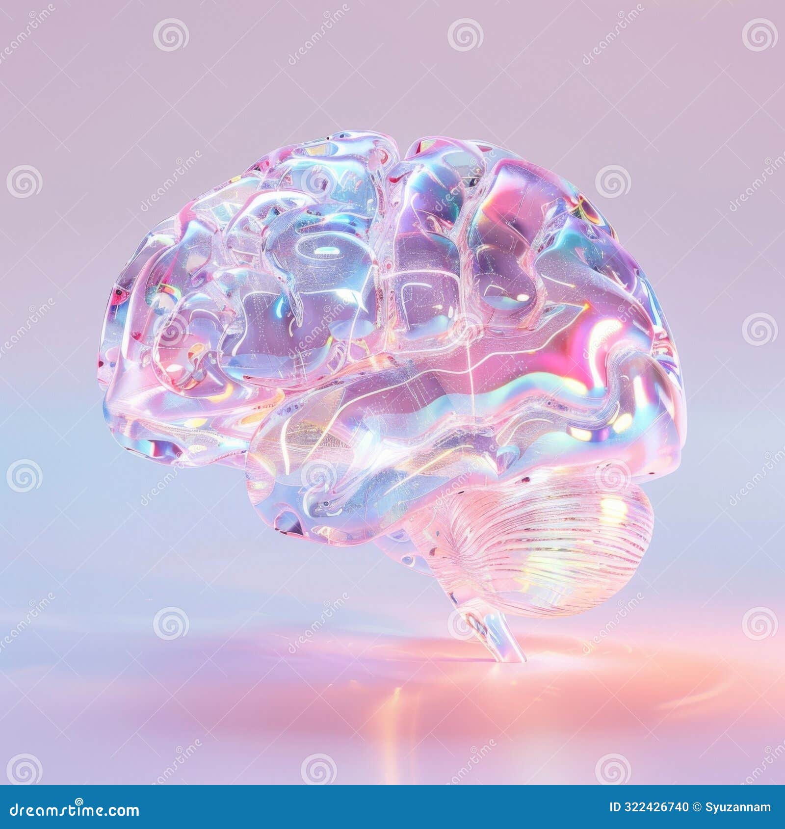 Human Brain, Made of Holographic Glass Symbolize the Brilliance and ...