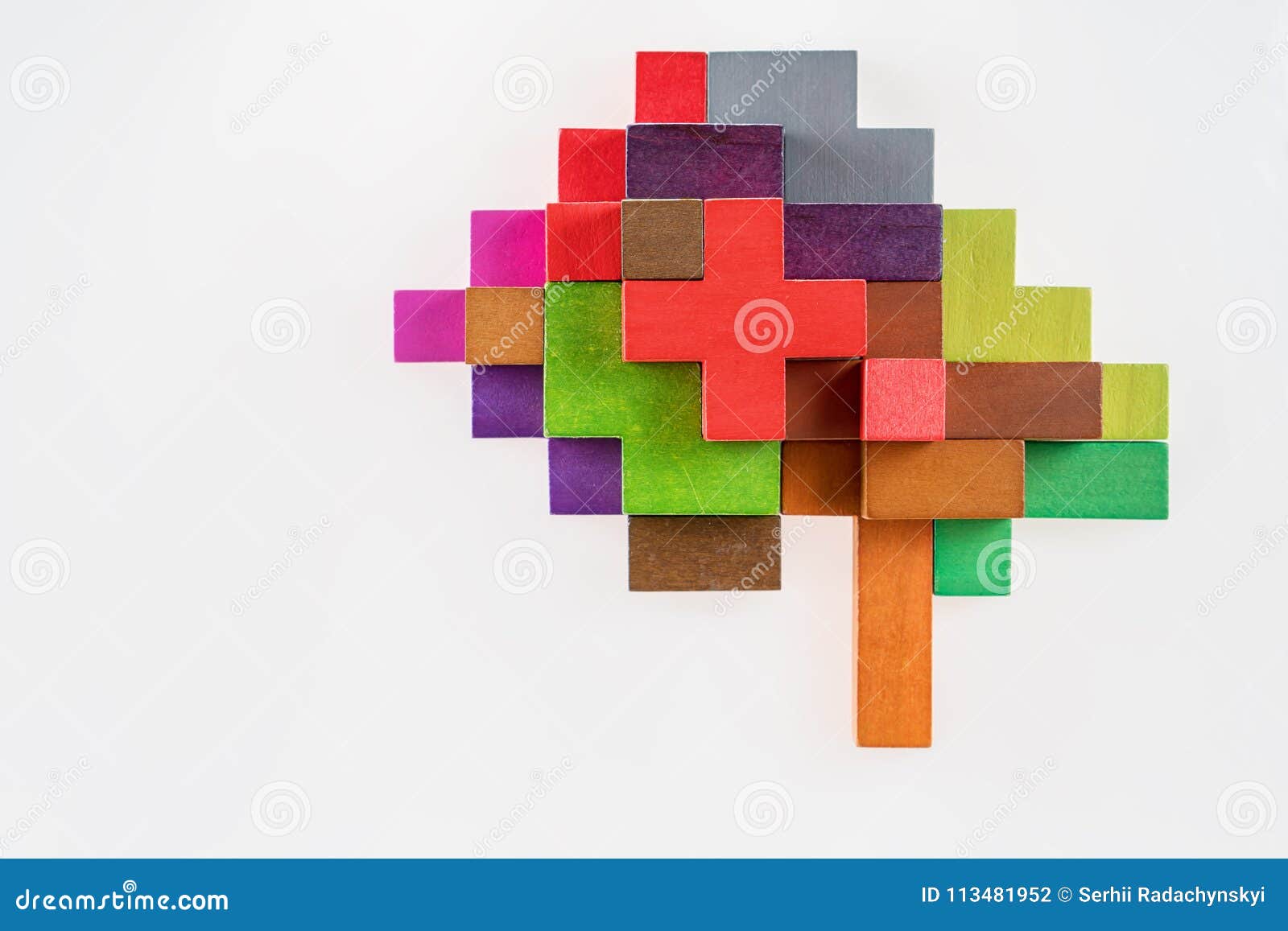 Human Brain is Made of Wooden Blocks. Stock Photo - Image of ...