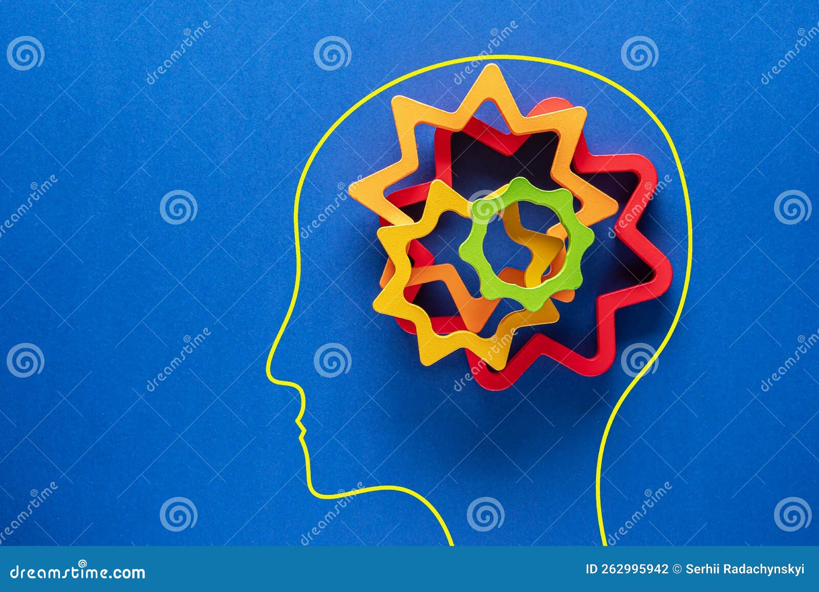 Human Brain is Made of Multi-colored Wooden Blocks Stock Photo - Image ...