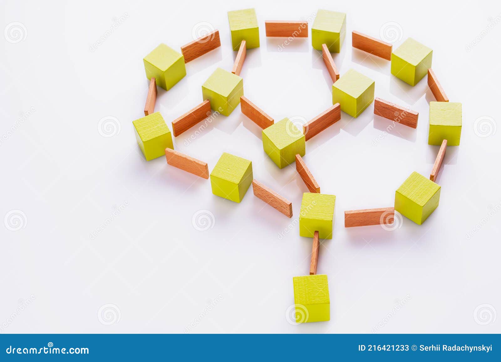 Human Brain is Made of Multi-colored Wooden Blocks Stock Image - Image ...