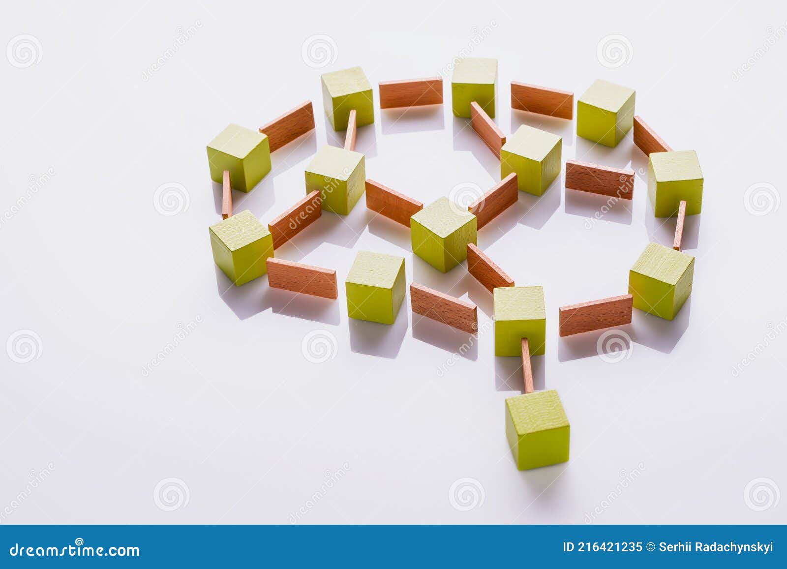 Human Brain is Made of Multi-colored Wooden Blocks Stock Image - Image ...