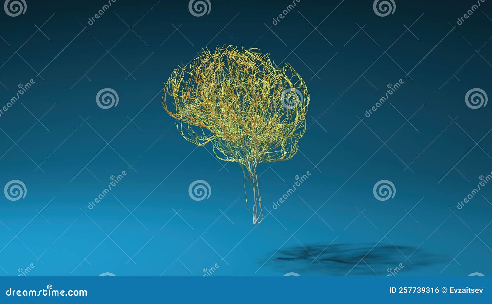 Human Brain Made Out of Lines. Brain Medical Concept Stock Illustration ...