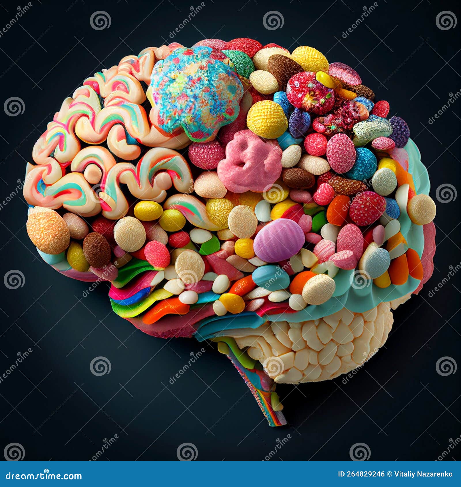 The Human Brain is Made Up of Candy. AI Generated Stock Illustration ...