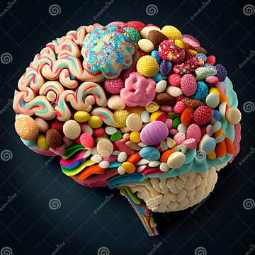 The Human Brain is Made Up of Candy. AI Generated Stock Illustration ...