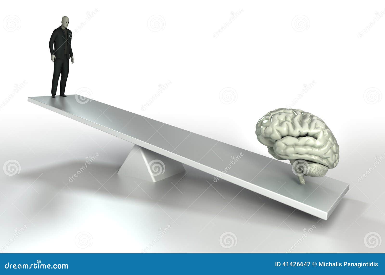 Human Brain and Man Balance Stock Illustration - Illustration of idea ...