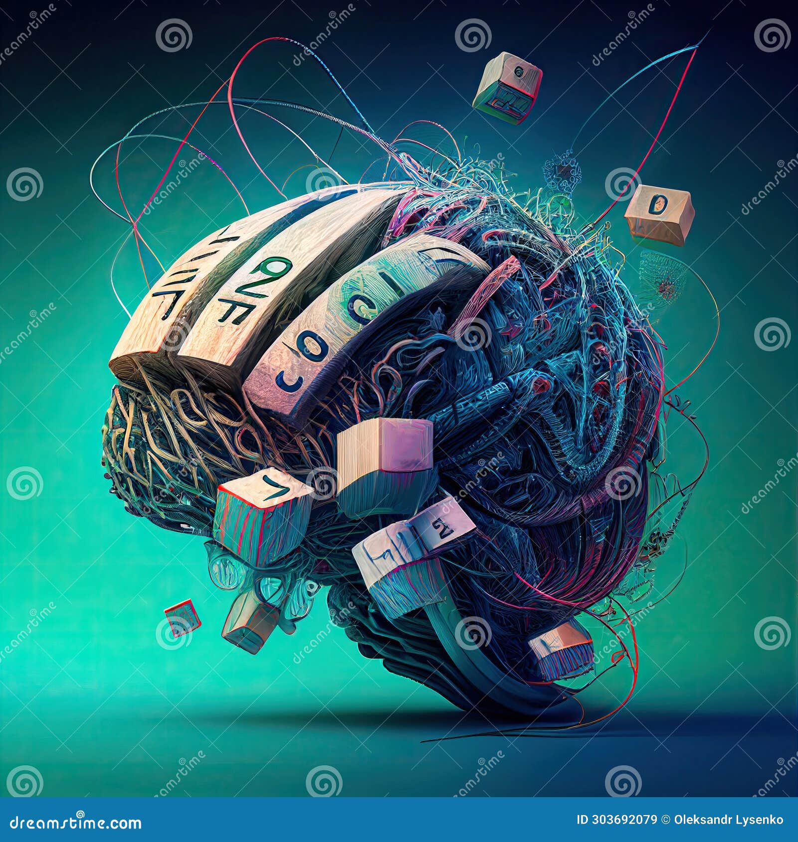 Human Brain with Math Signs Stock Illustration - Illustration of symbol ...
