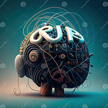 Human Brain with Math Signs Stock Illustration - Illustration of ...