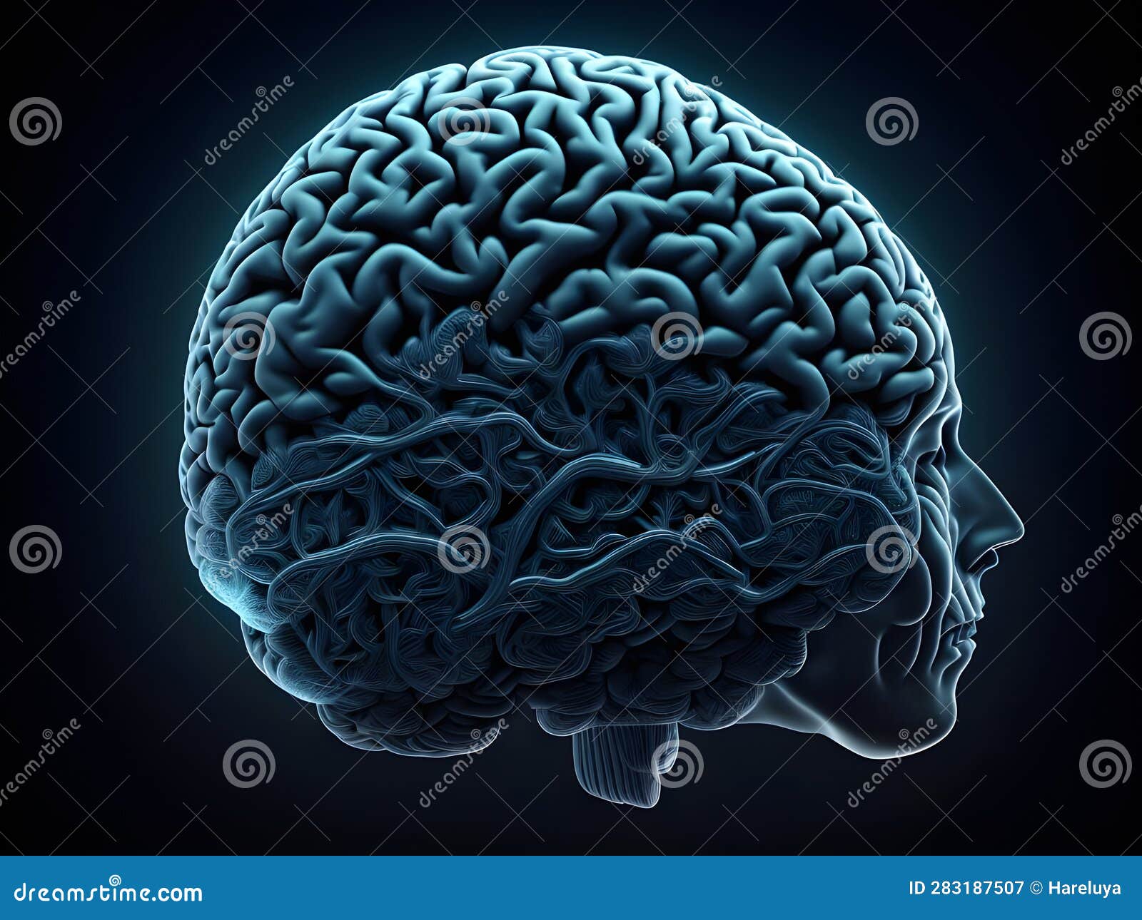 Human Brain on Mental Idea Mind Concept. Generative AI. Stock ...