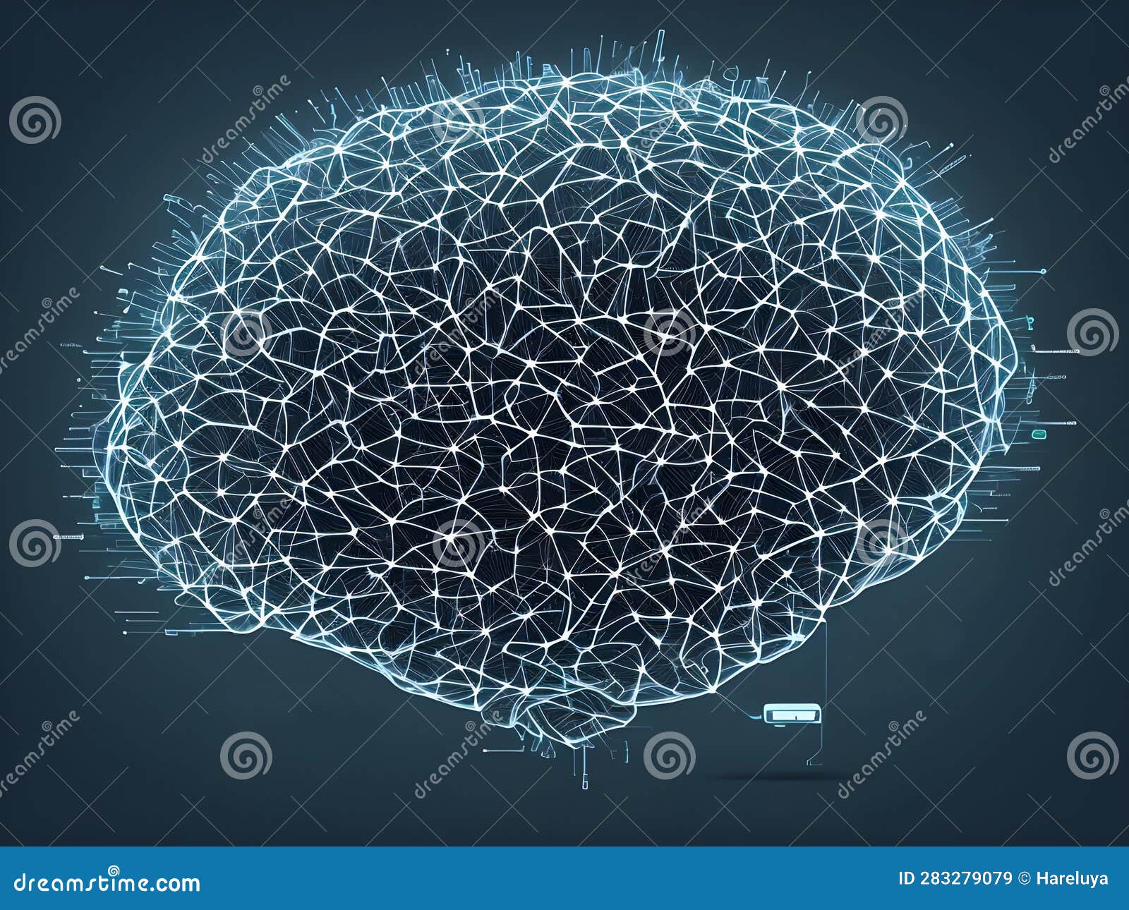 Human Brain on Mental Idea Mind Concept. Artificial Intelligence ...