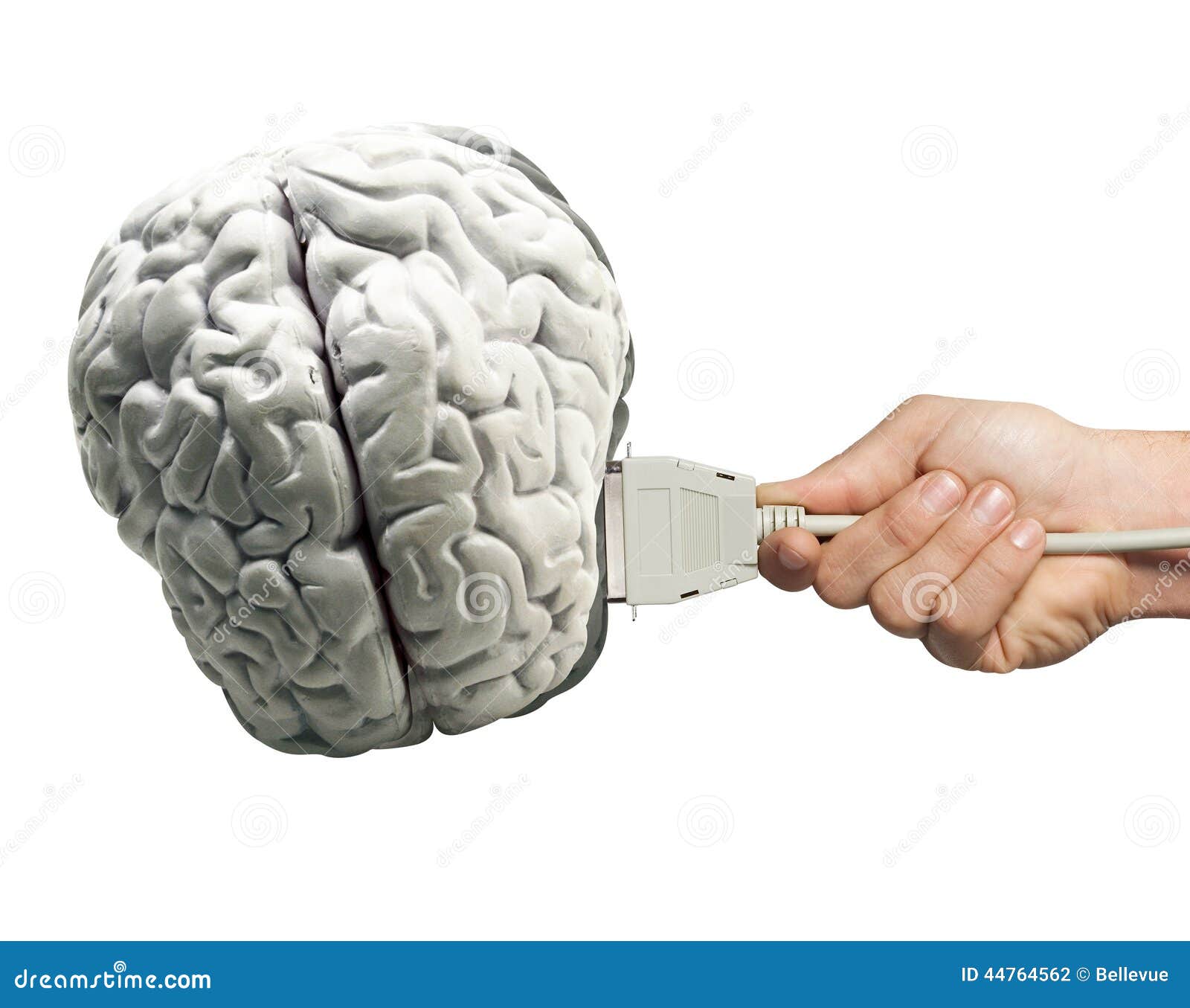 Human Brain Model with Computer Connection. Stock Photo - Image of ...