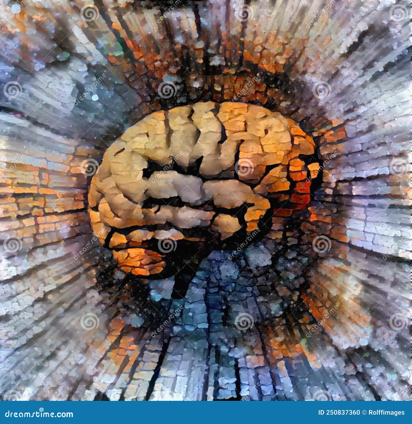 Human brain model stock illustration. Illustration of cognition - 250837360