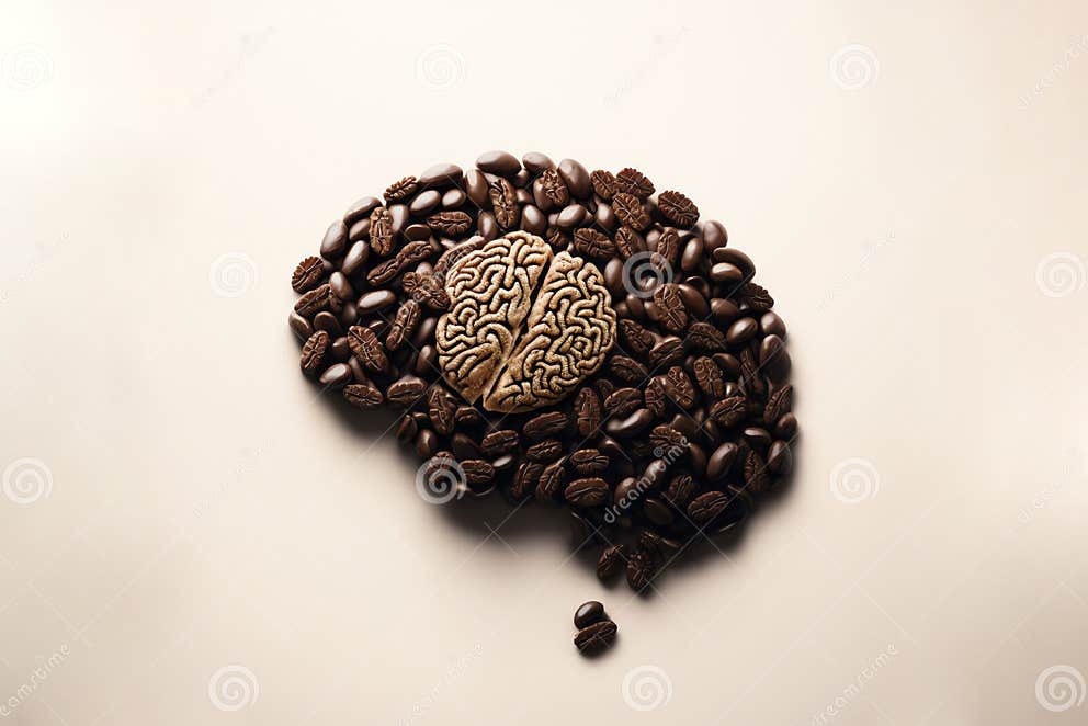 Human Brain Model. Brain Texture. Generative AI. Stock Illustration ...