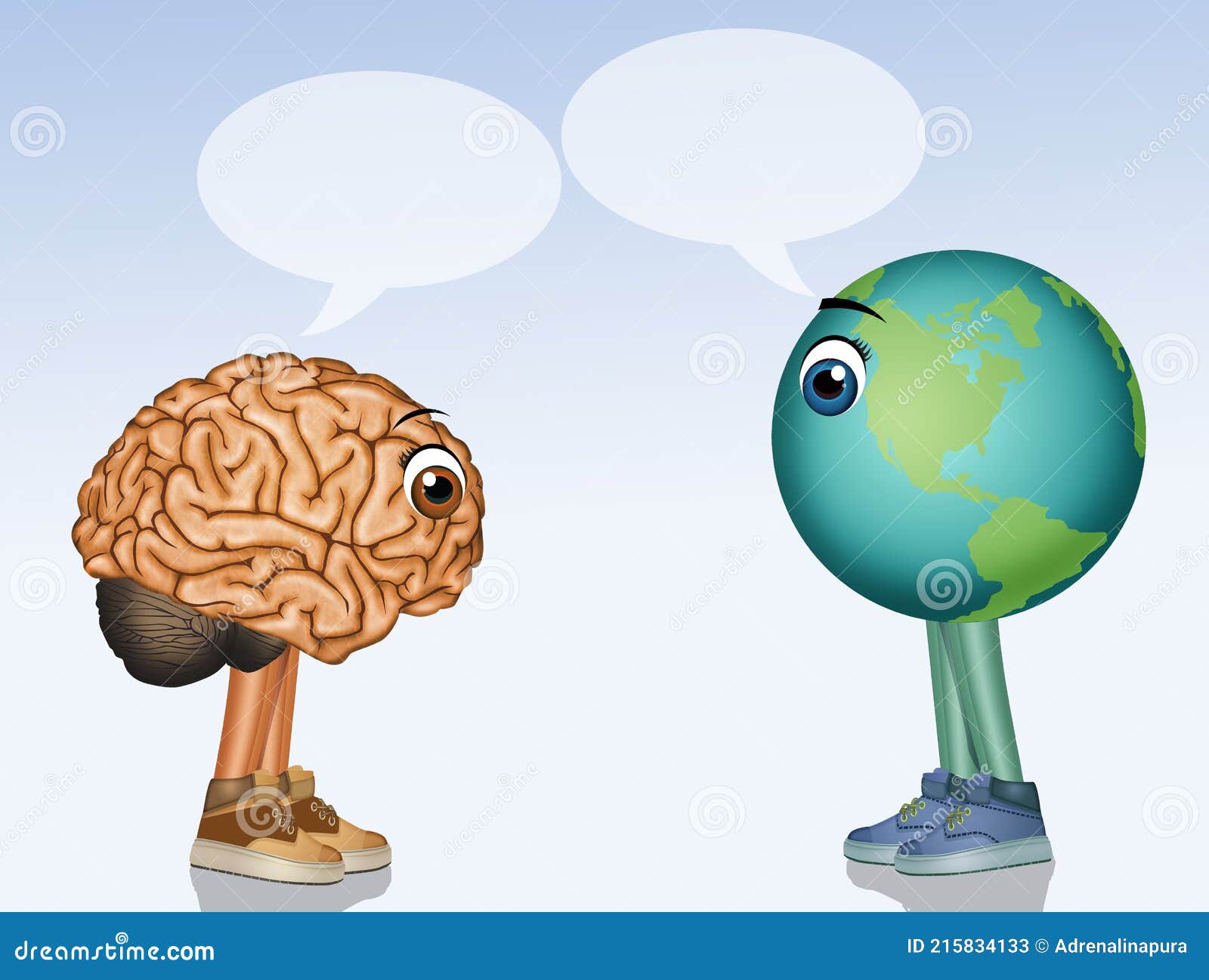 The Human Brain in the Modern World Stock Illustration - Illustration ...