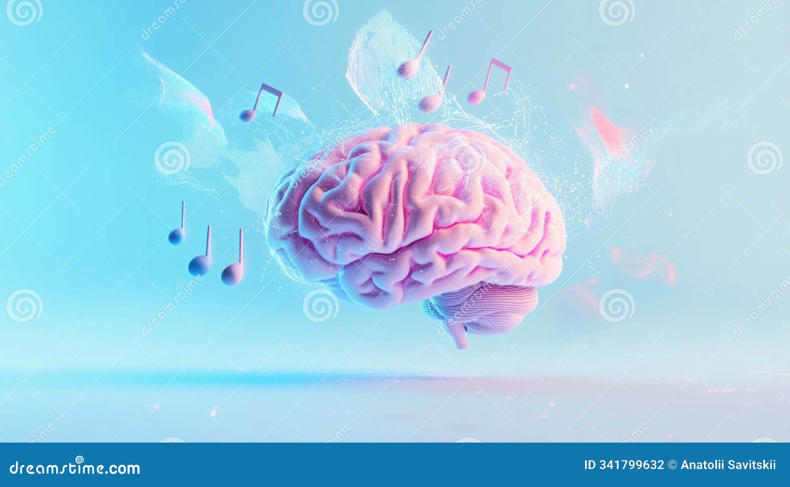 A Human Brain with Musical Notes Around it Shows the Link between ...
