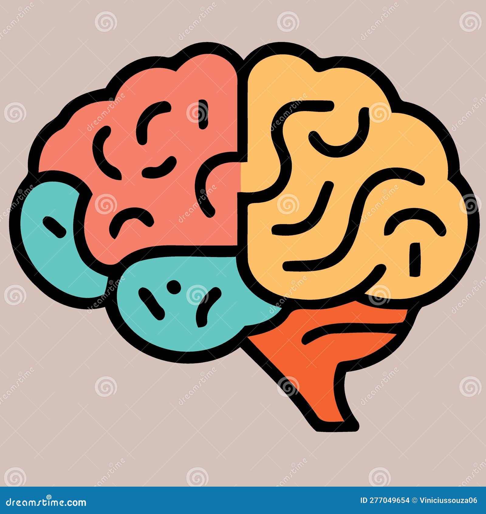 Human Brain Nervous System Logo Stock Vector - Illustration of think ...