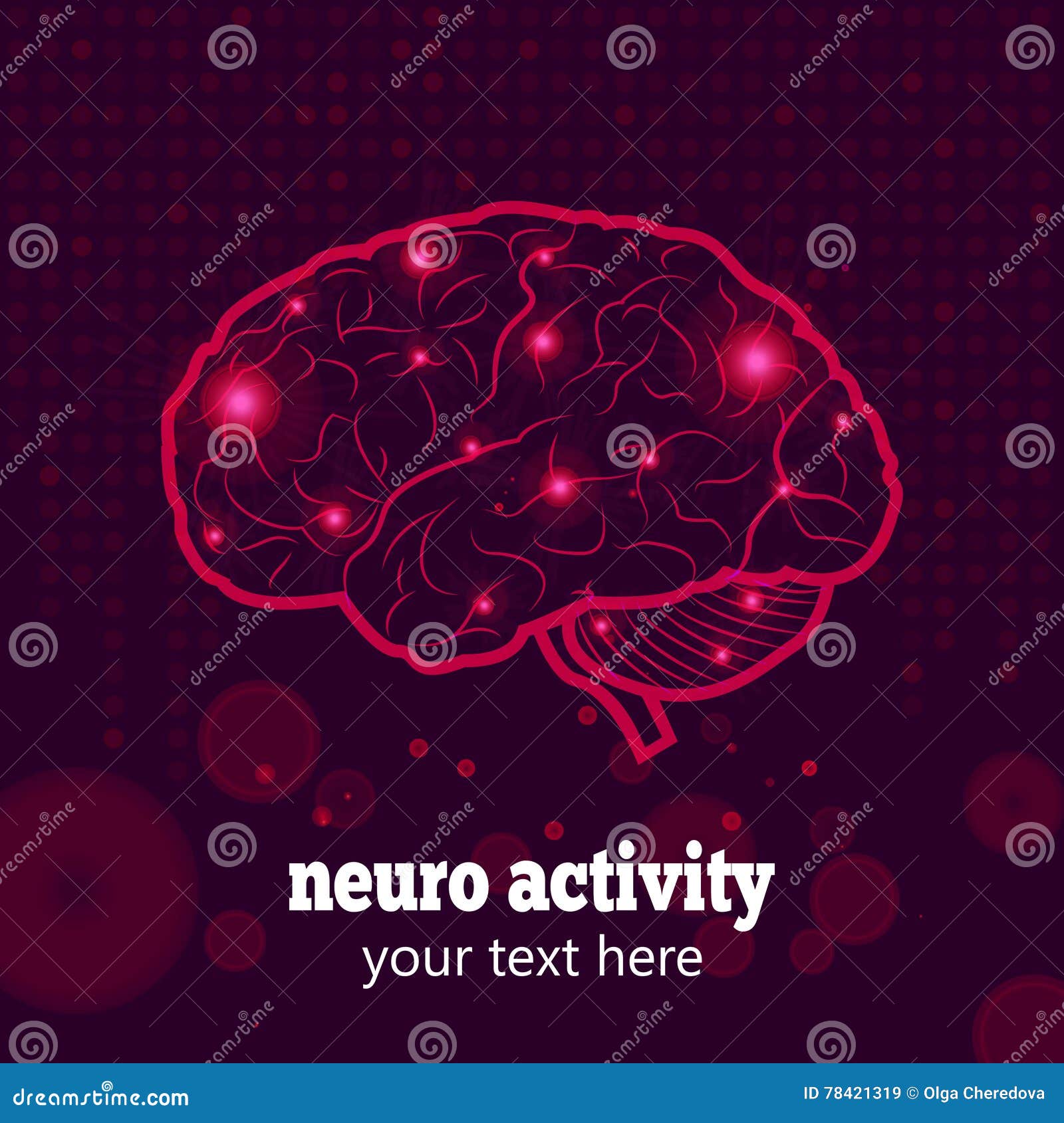 Human Brain Neural Activity Stock Vector - Illustration of vinous ...