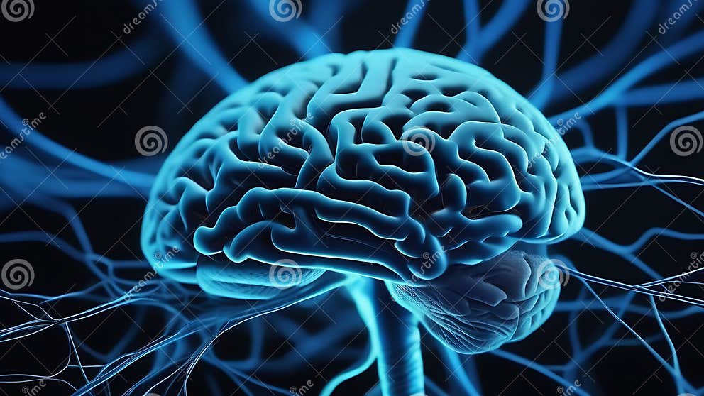 Human Brain and Neural Networks Structure. AI Stock Illustration ...