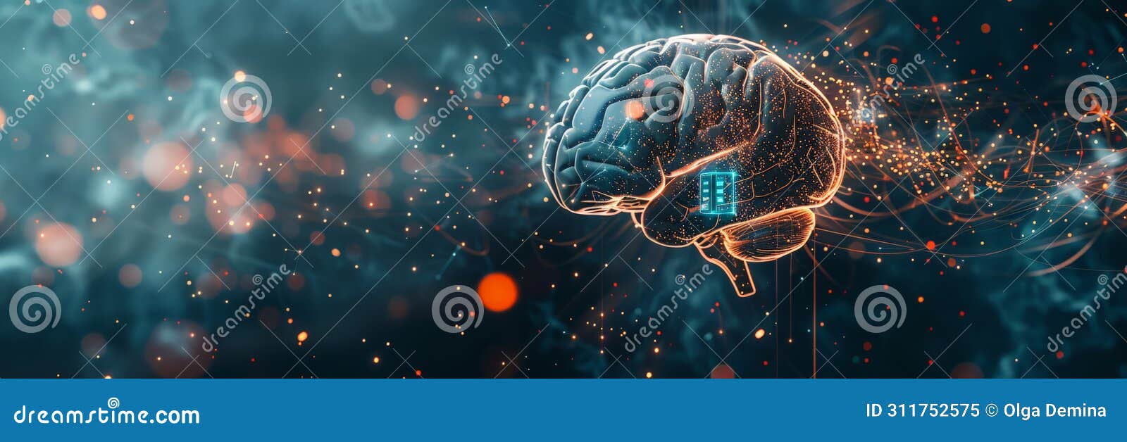 Brain With Neuralink Chip In A Dynamic Digital Environment, AI And ...