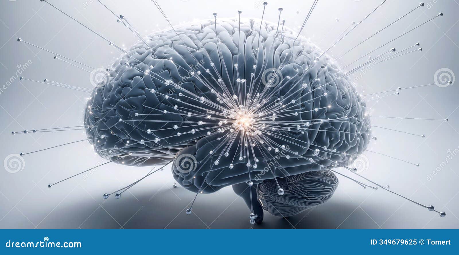 Human Brain with Neuro System. Mind and Science Concept Stock Image ...