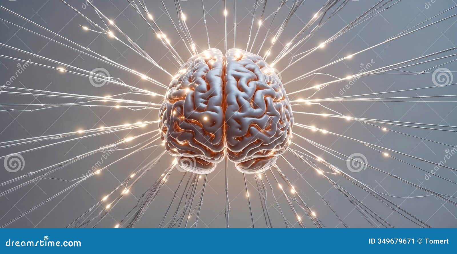 Human Brain with Neuro System. Mind and Science Concept Stock Image ...