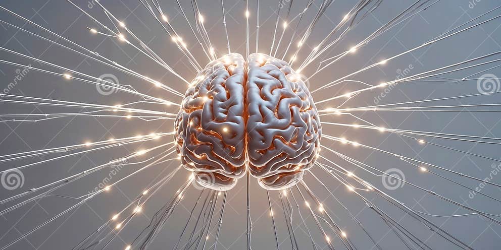 Human Brain with Neuro System. Mind and Science Concept Stock Image ...