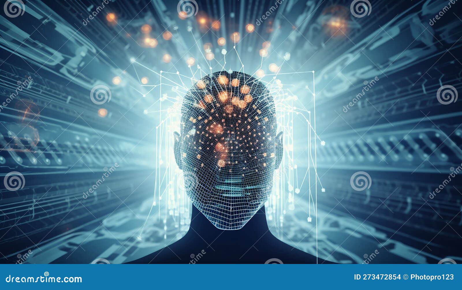 Human Brain Neuron Activity Generative AI Illustration Stock ...