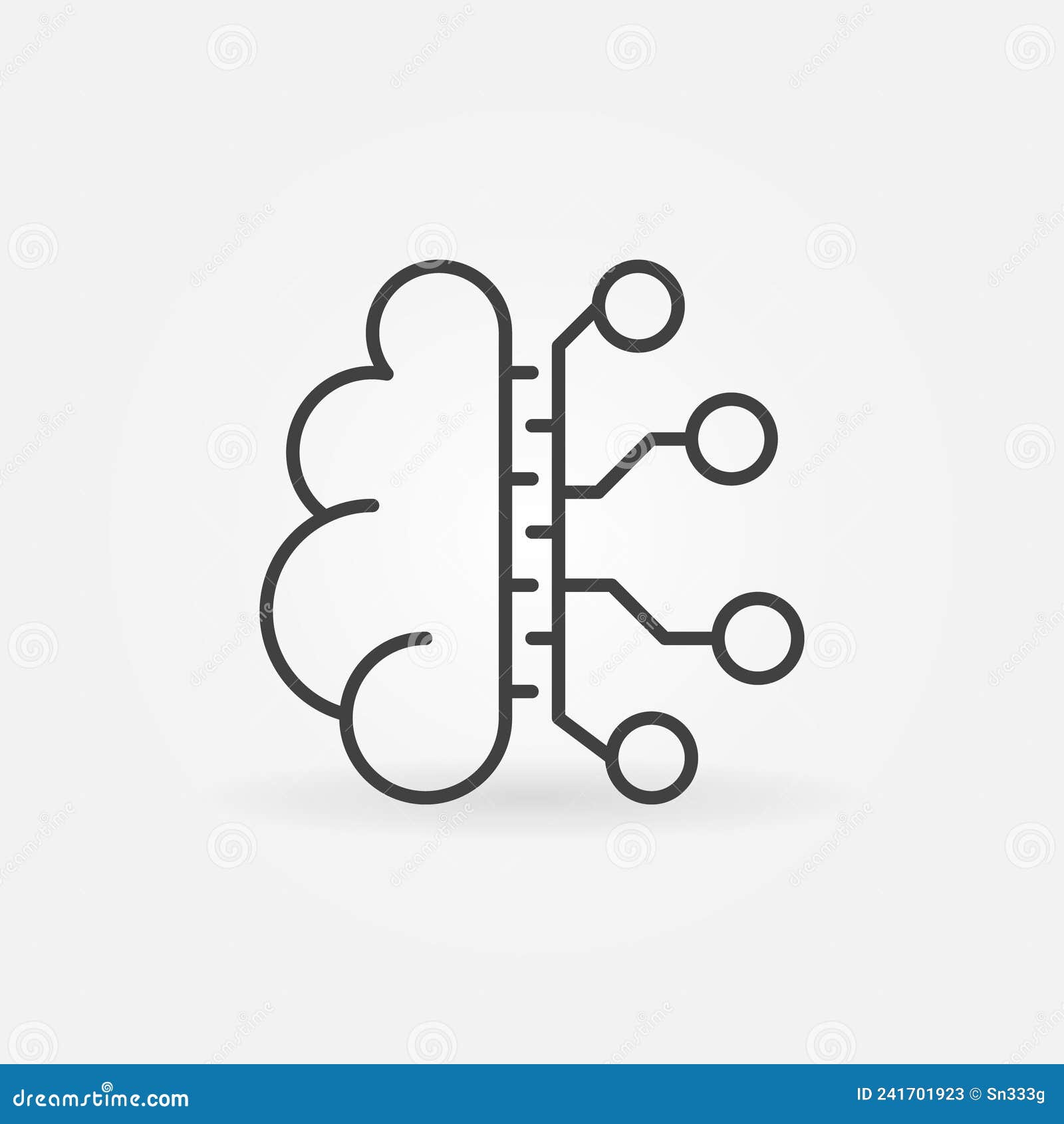 Human Brain with Neuron Connection Line Vector Icon Stock Vector ...