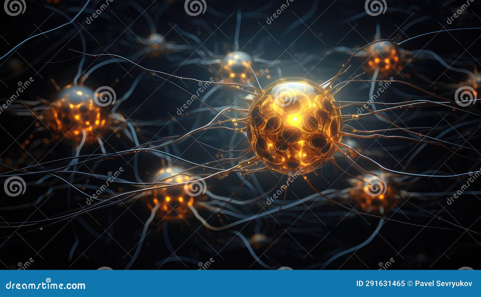 Human Brain Neuron Technology Stock Illustration - Illustration of ...
