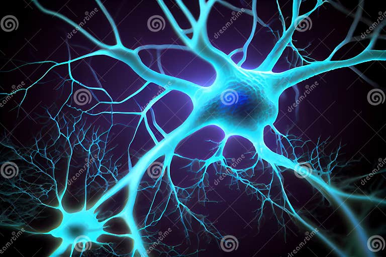 Human Brain Neurons Activity Impulse and Anatomy Stock Illustration ...