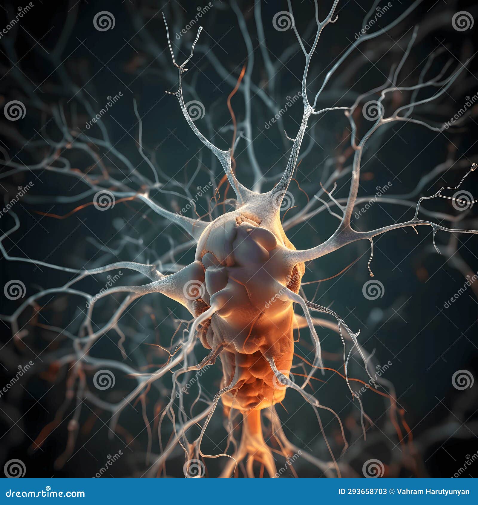 Human Brain neurons stock illustration. Illustration of perception ...