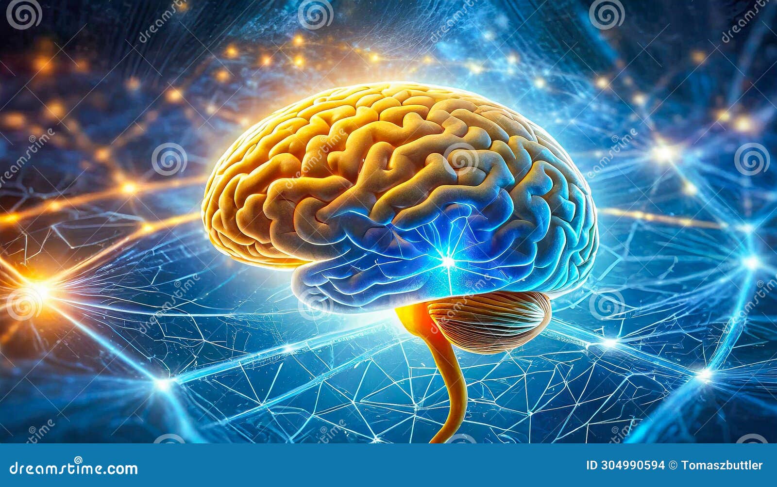 Human Brain with Neurons and Nervous System. Stock Illustration ...
