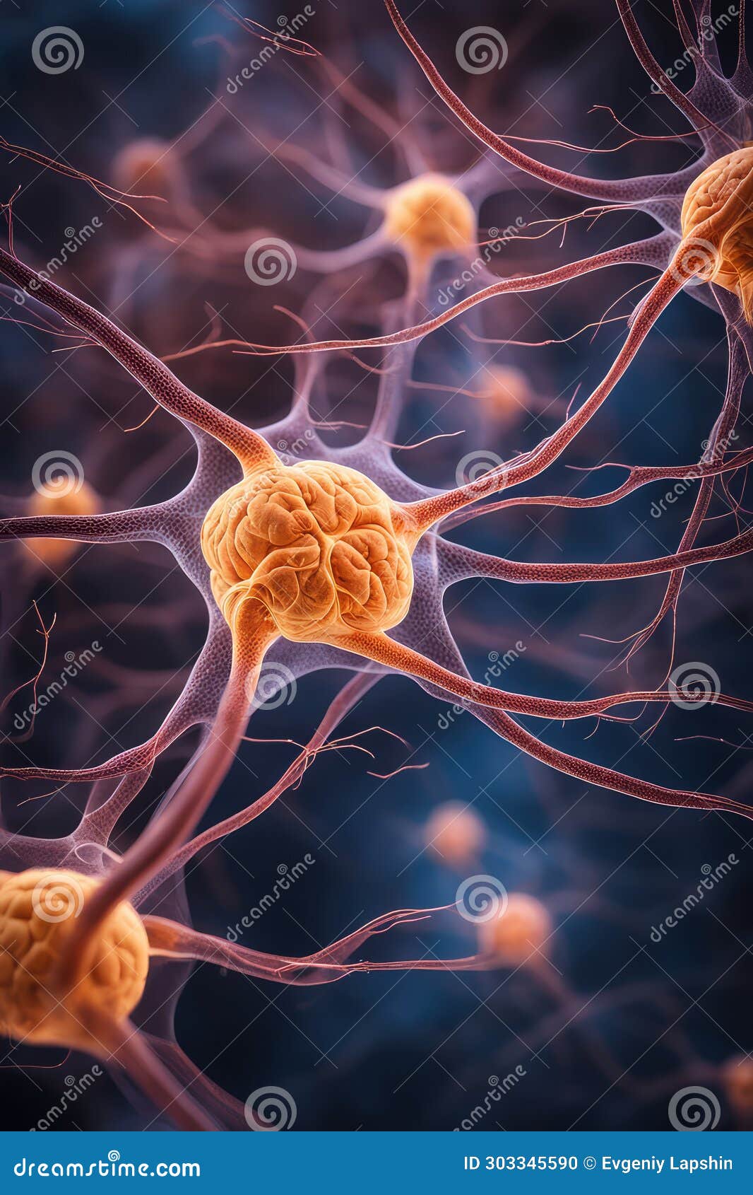 The Human Brain with Neurons and Nervous System. Generated by ...
