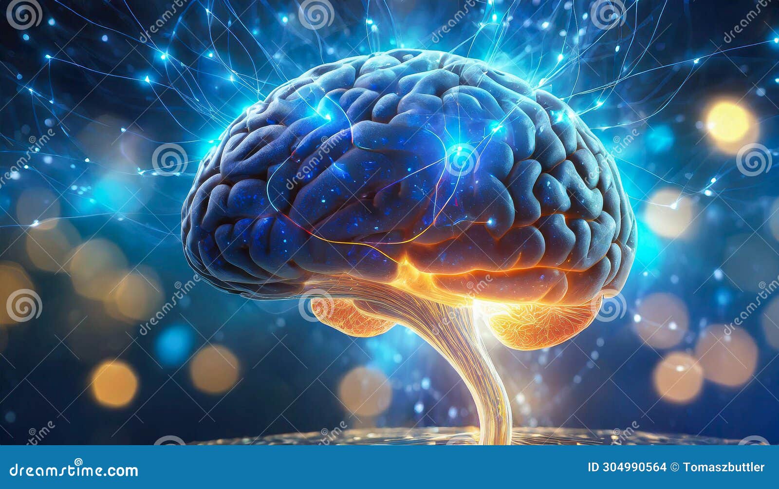 Human Brain with Neurons and Nervous System. Stock Illustration ...