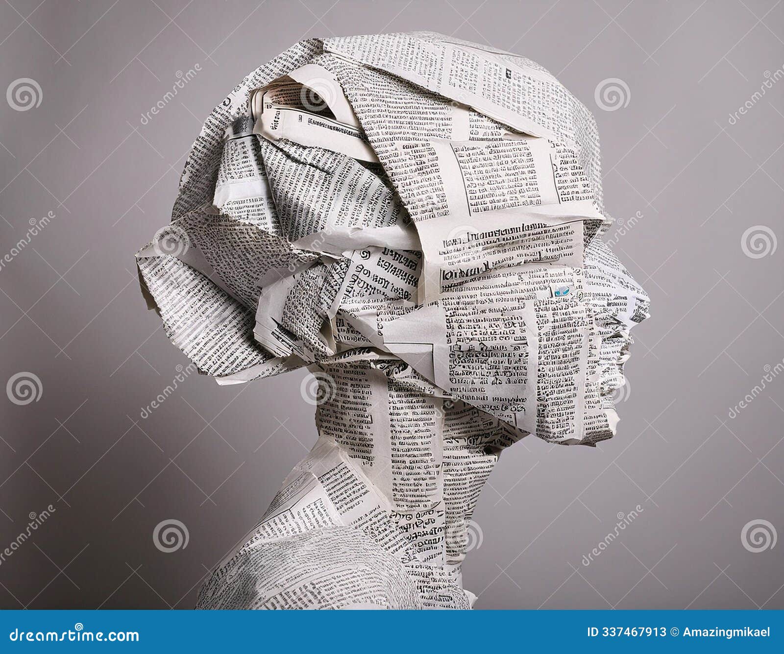 Human Brain in Newspaper Collage Style Symbolizing Learning ...