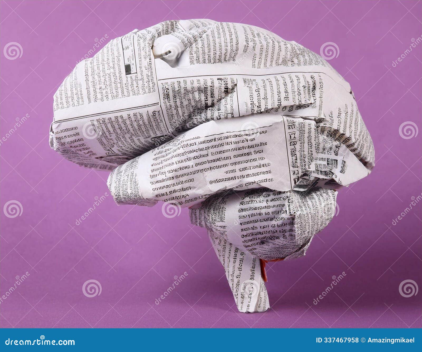 Human Brain in Newspaper Collage Style Symbolizing Learning ...