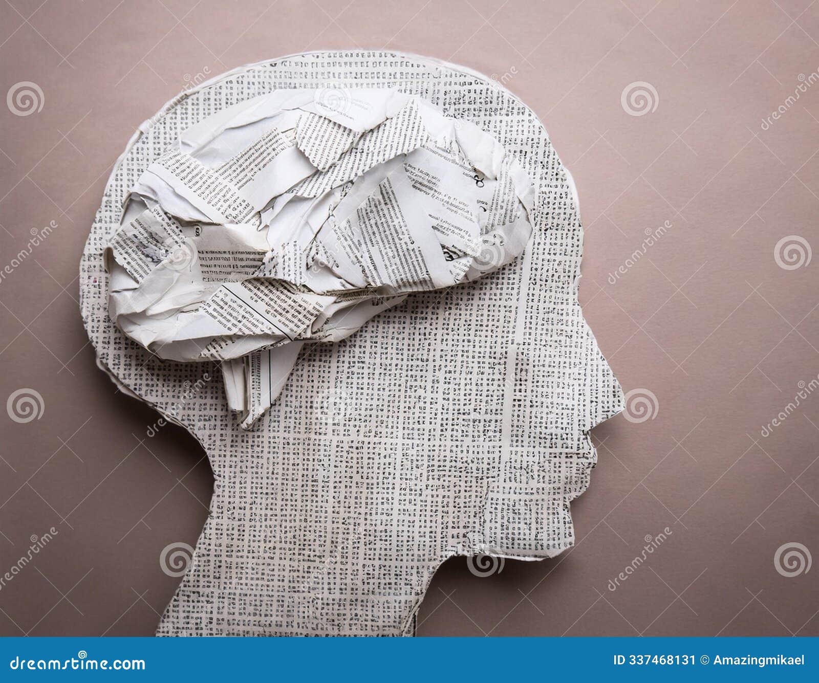 Human Brain in Newspaper Collage Style Symbolizing Learning ...