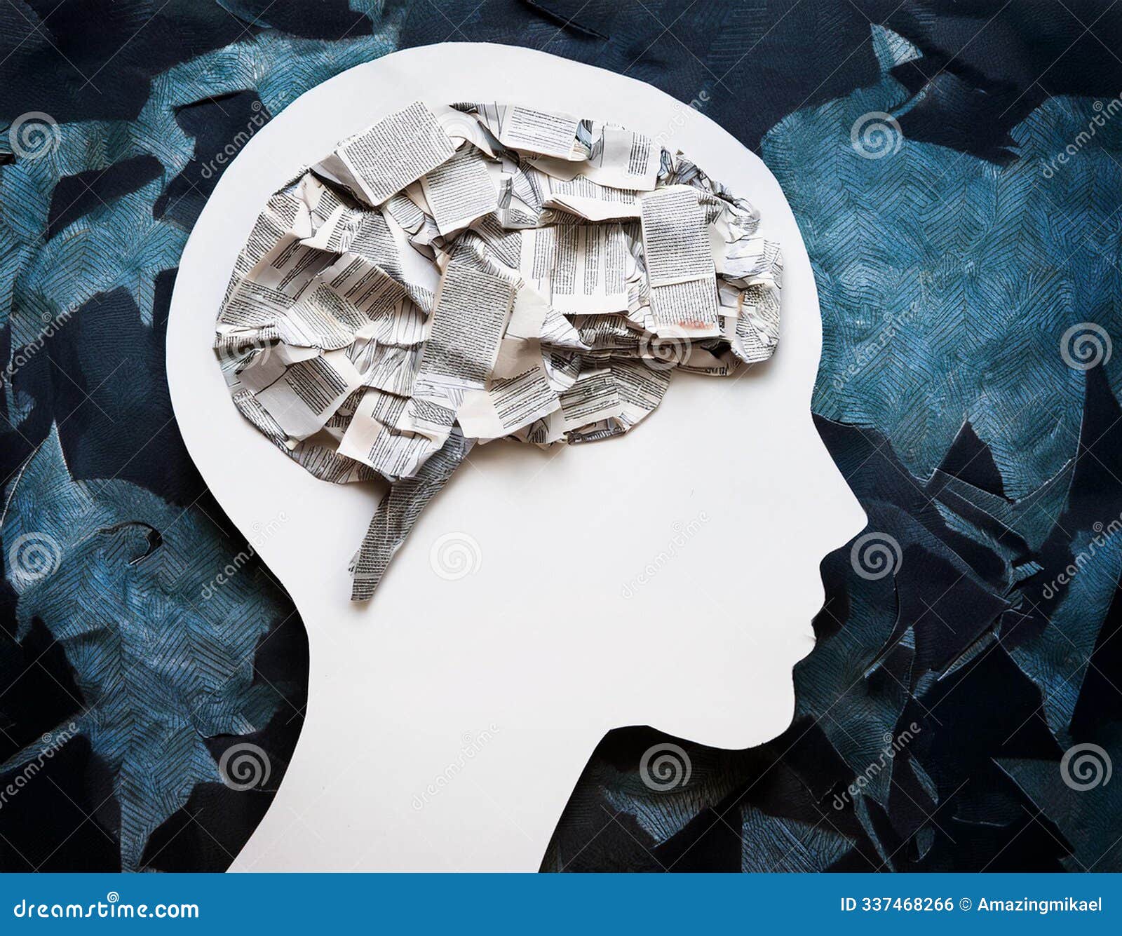 Human Brain in Newspaper Collage Style Symbolizing Learning ...
