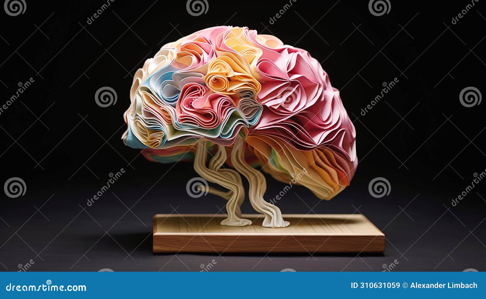 Human Brain Origami stock illustration. Illustration of intellect ...