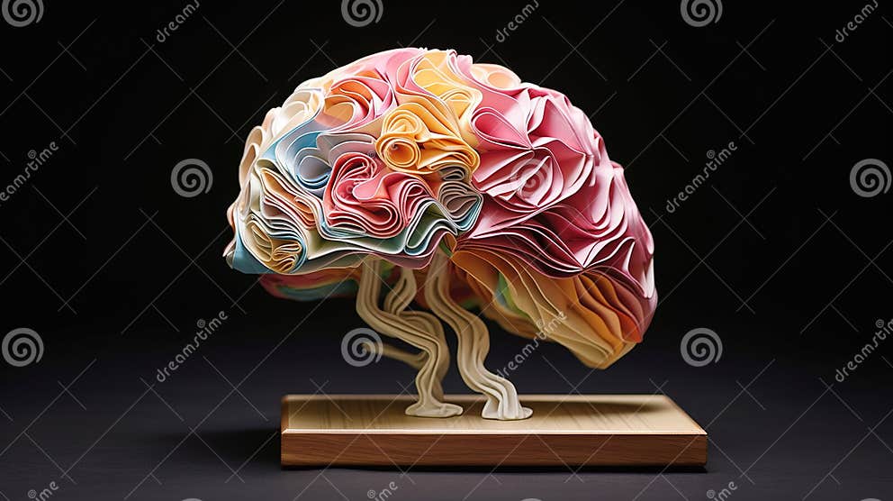 Human Brain Origami stock illustration. Illustration of intellect ...