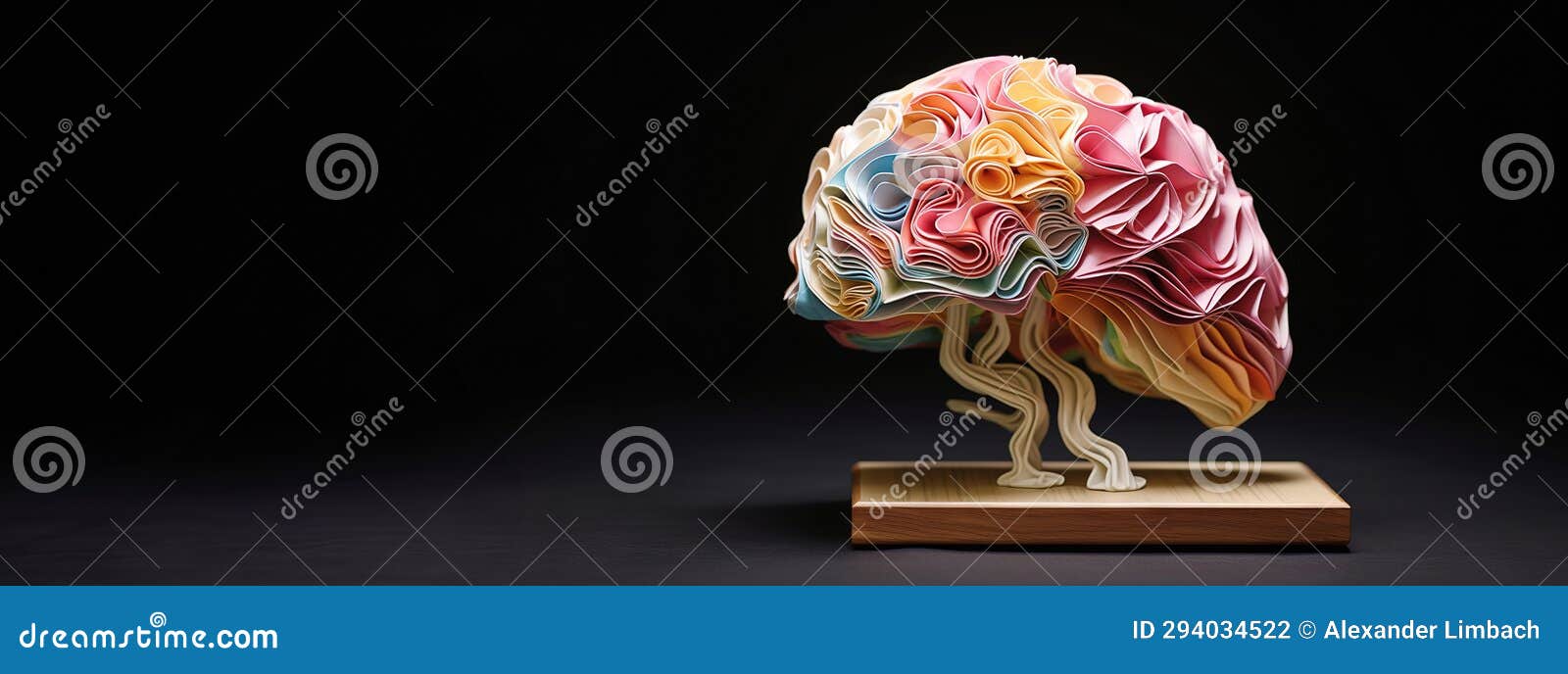 Human Brain Origami Header stock illustration. Illustration of ...