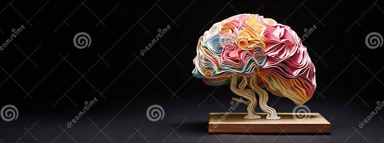 Human Brain Origami Header stock illustration. Illustration of ...