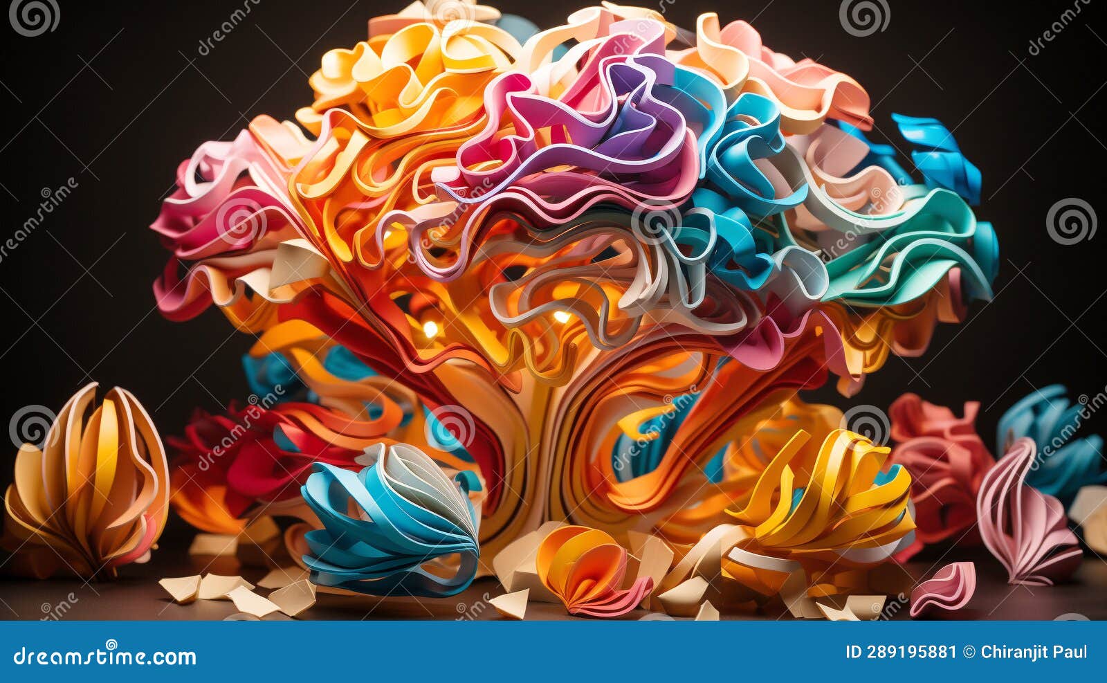 Human Brain with Paper Colors Stock Illustration - Illustration of ...